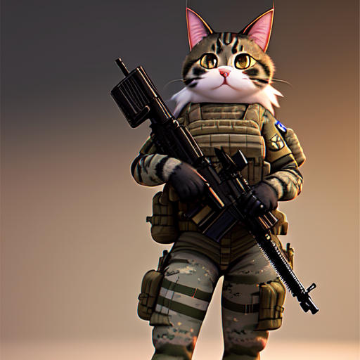 Cat With Machine Gun